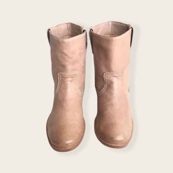 Frye | Shoes | Frye Anna Short Light Tan Leather Pull On Comfy Casual ...